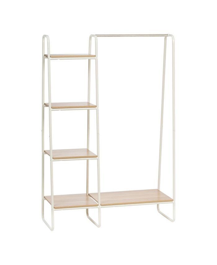 IRIS USA Metal Garment Rack With Wood Shelves - Macy's