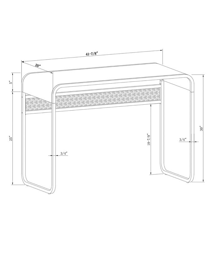 Walker Edison 42 inch Metal Desk with curved top in Gun Metal Grey - Macy's