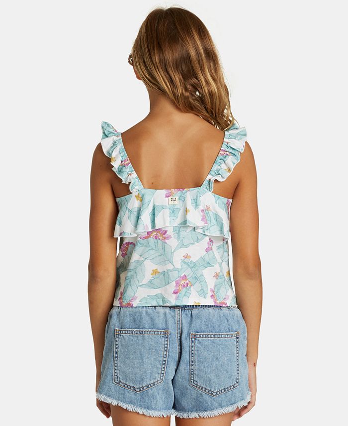 Billabong Big Girls Ruffled Floral-Print Top - Macy's