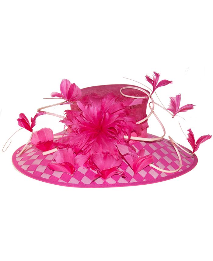 Josette Pink Checkered Down Brim Hat - Macy's
