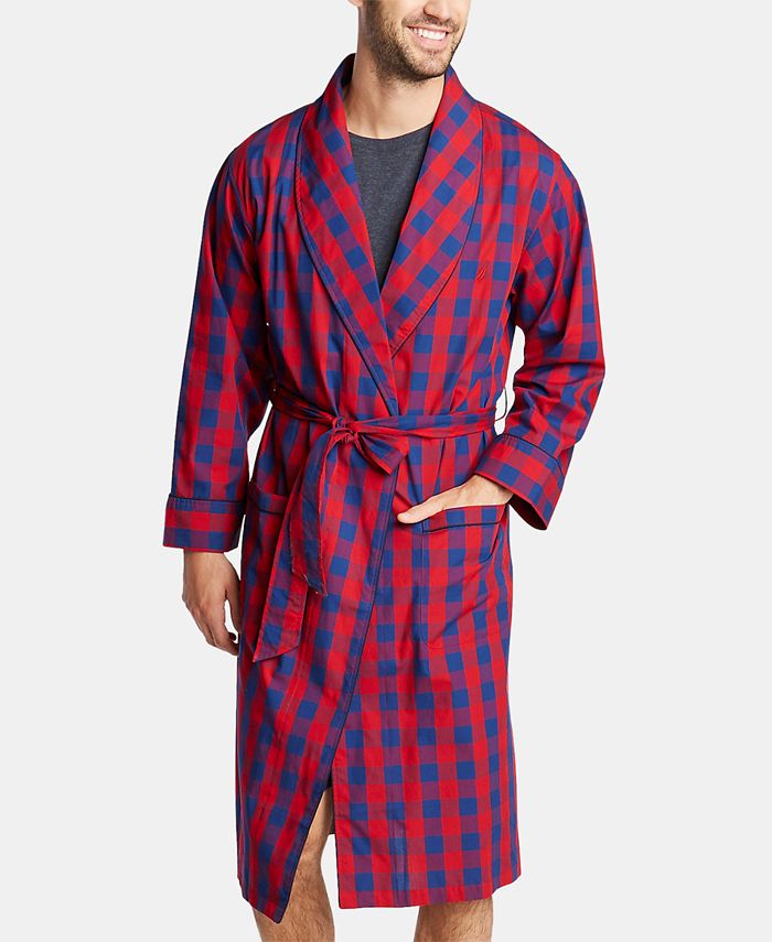 Nautica Men's Cotton Plaid Shawl Robe - Macy's