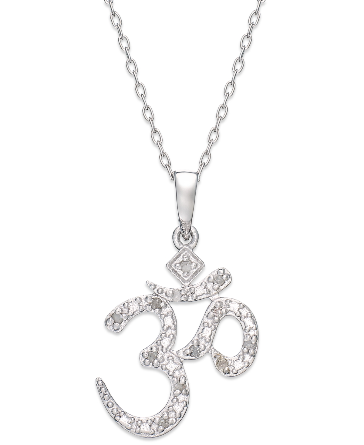 Click here for Diamond Om Pendant Necklace in Sterling Silver (1/... prices