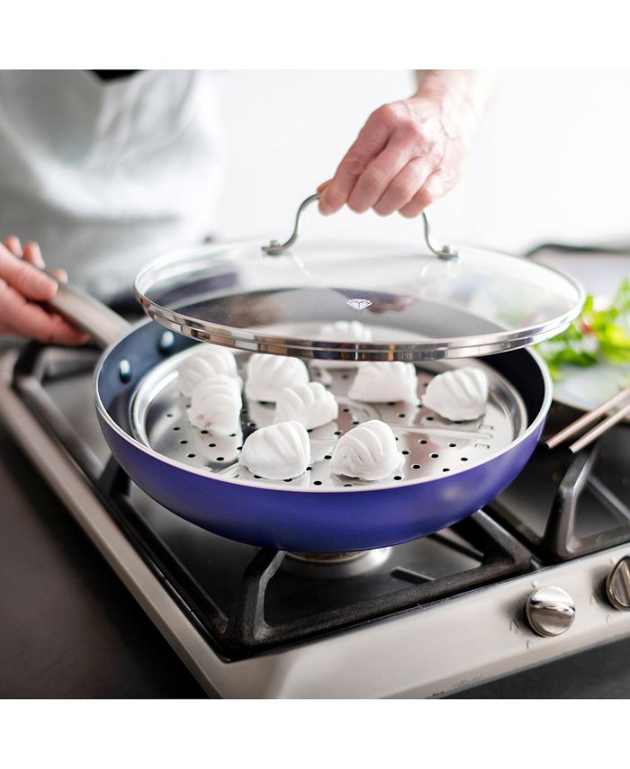 Blue Diamond 20-Pc. Ceramic Non-Stick Diamond-Infused Cookware Set - Macy's