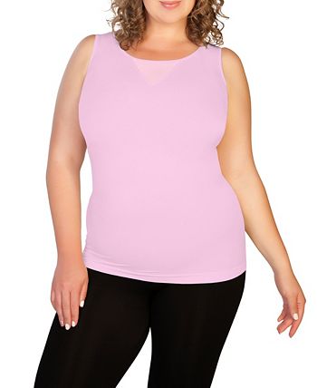 skinnytees Plus Mesh V-Neck Tank - Macy's