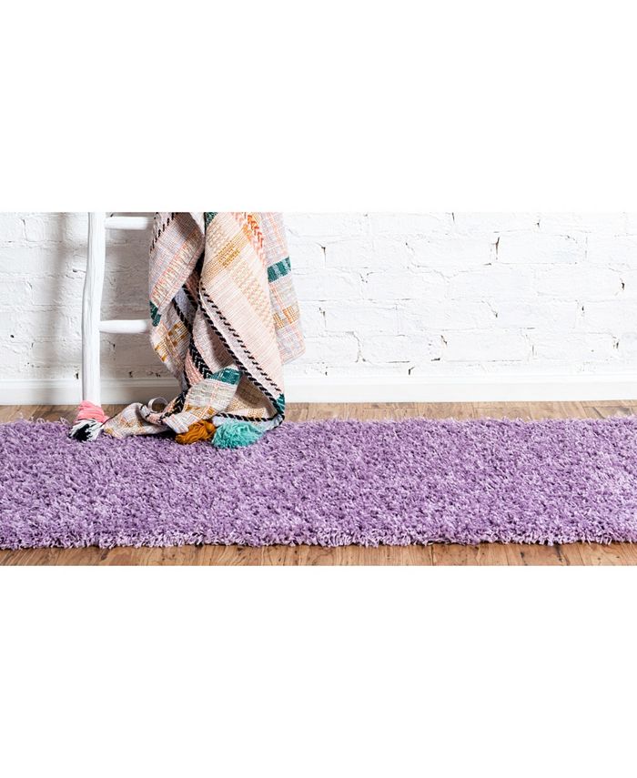 Bridgeport Home Exact Shag Exs1 Lilac 2' 2" x 6' 5" Runner Area Rug ...