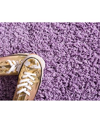 Bridgeport Home Exact Shag Exs1 Lilac 6' x 6' Round Area Rug - Macy's