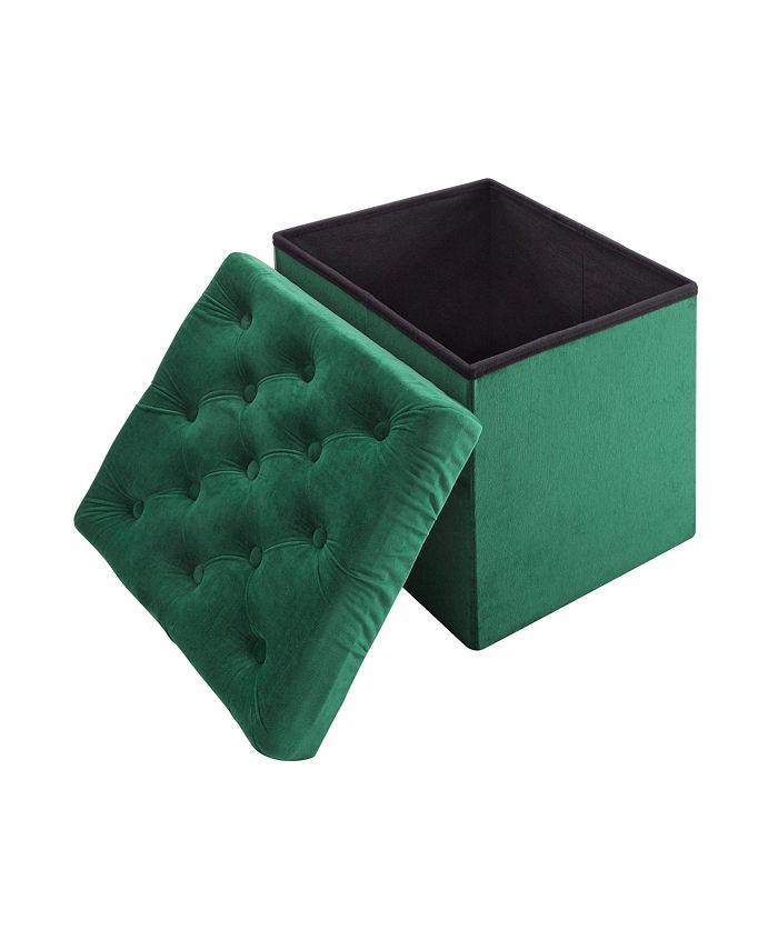 Ac Pacific Foldable Storage Ottoman Cube Foot Rest, 2 Pack - Macy's