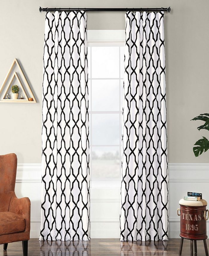 Exclusive Fabrics & Furnishings Pinnacle Flocked 50" x 120" Curtain ...