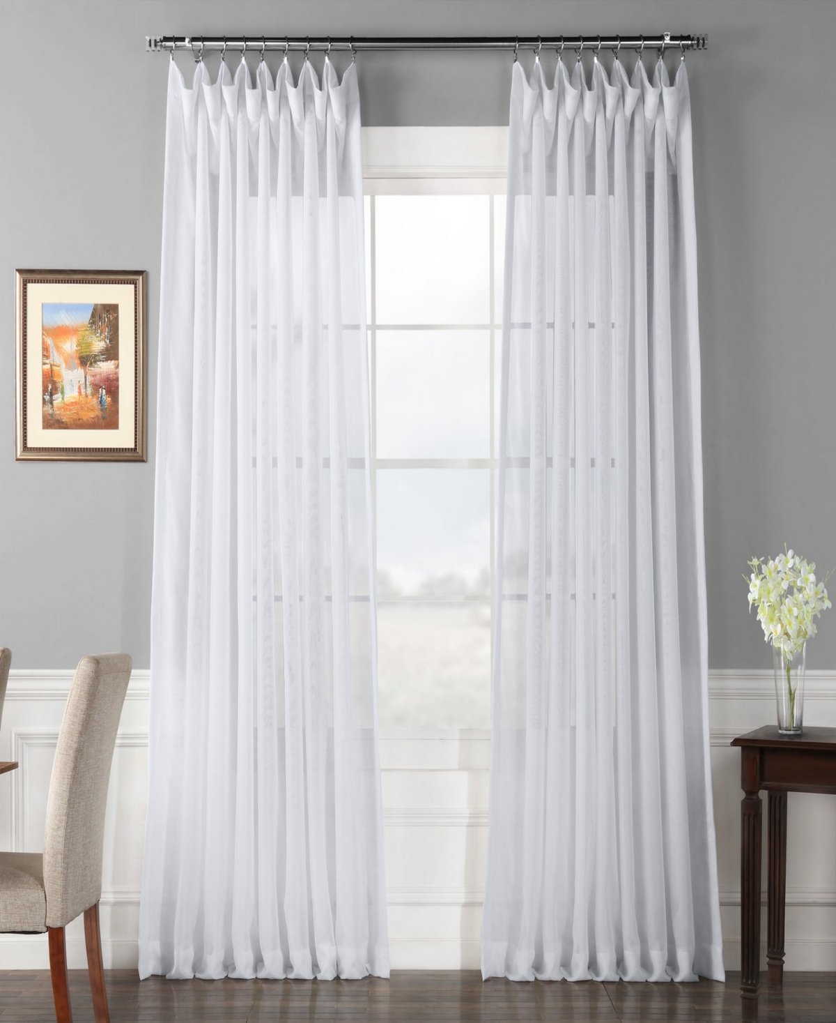 Click here for Half Price Drapes Double Layered White Extra Wide... prices