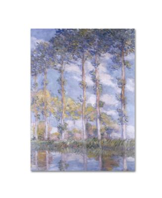 Claude Monet 'The Poplars' Canvas Art - 24" x 14" - Macy's