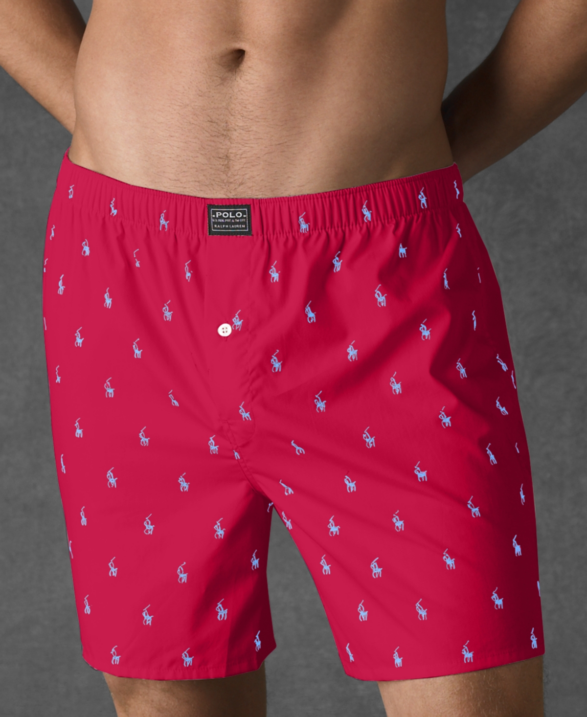 Polo Ralph Lauren Mens Allover Pony Woven Boxers - Red