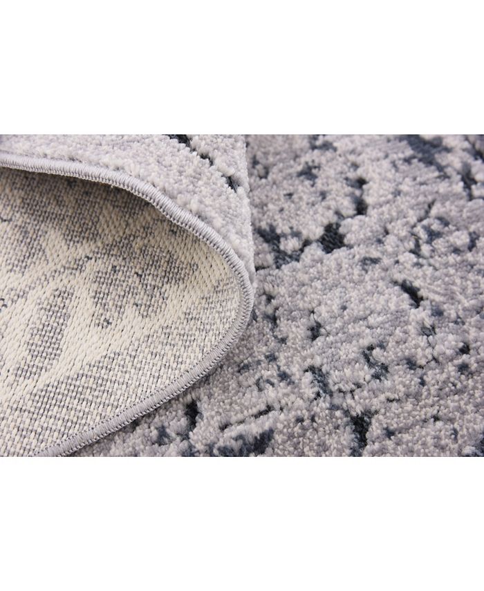 Bayshore Home Odette Ode3 Dark Blue 8' x 8' Round Area Rug - Macy's