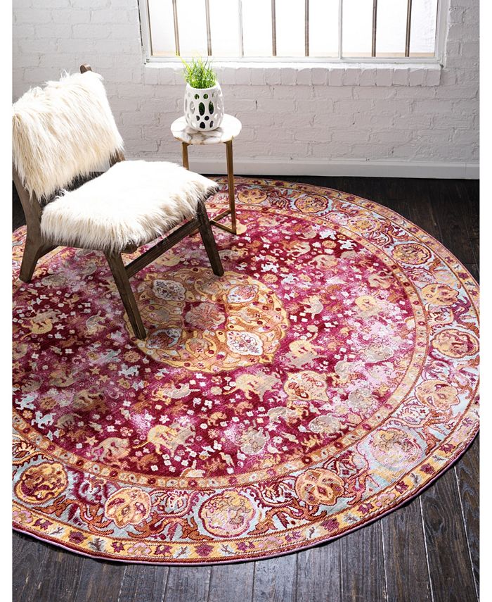 Bayshore Home Malin Mal2 Red 8' x 8' Round Area Rug - Macy's
