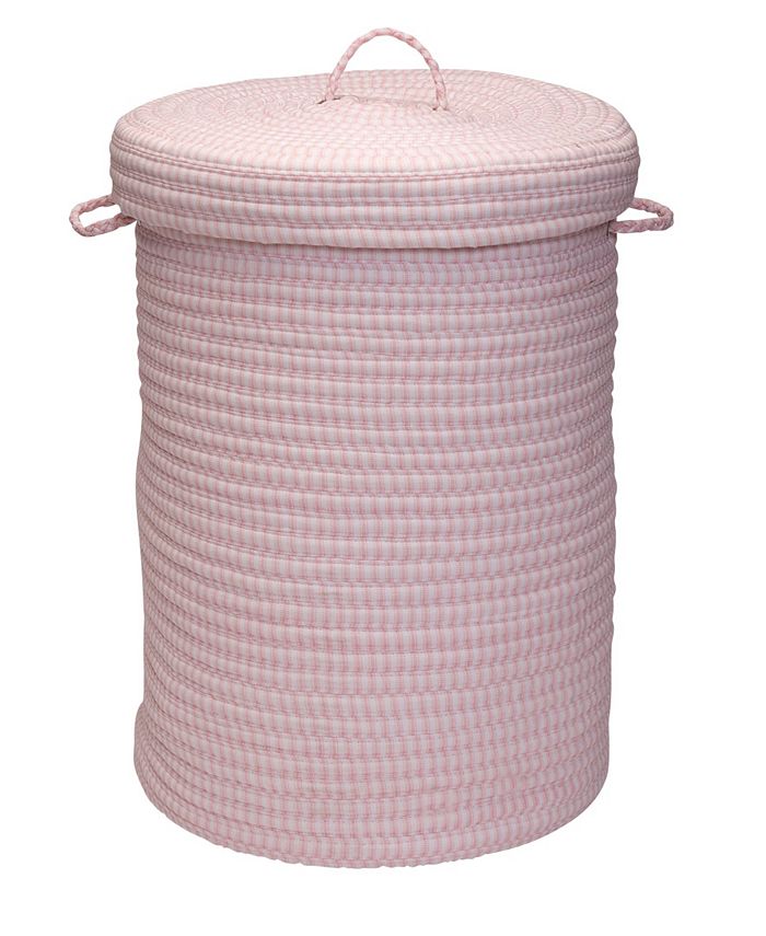 Colonial Mills Ticking Solid Braided Hamper with Lid - Macy's