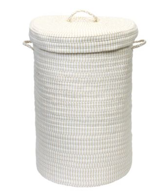 Colonial Mills Ticking Solid Braided Hamper with Lid - Macy's