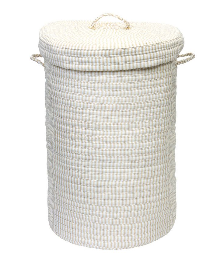 Colonial Mills Ticking Solid Braided Hamper with Lid - Macy's