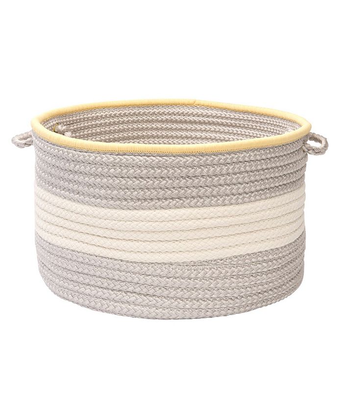 Colonial Mills Color Block Round Braided Storage Basket - Macy's