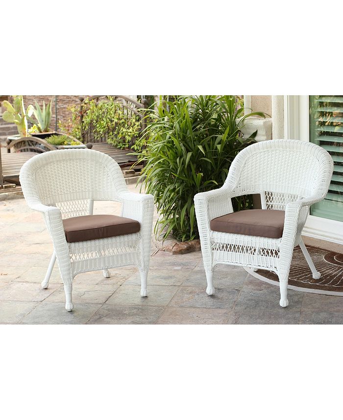 Jeco Wicker Chair with Cushion - Set of 4 - Macy's