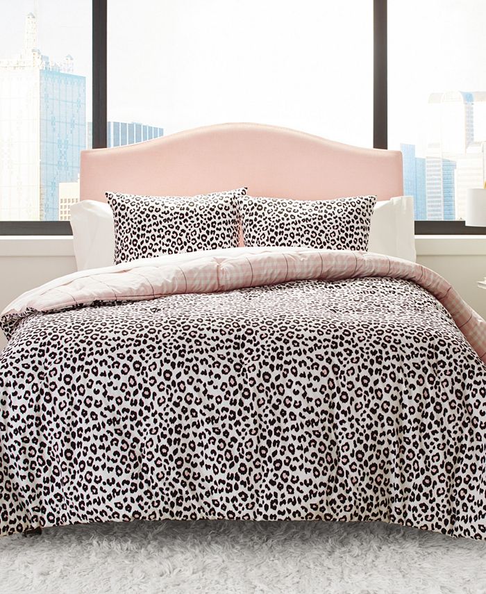 white leopard print bedding