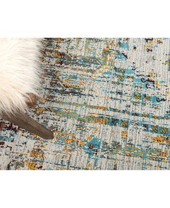 Bayshore Home Kenna Ken2 Light Blue 5' 5" x 5' 5" Round Area Rug - Macy's