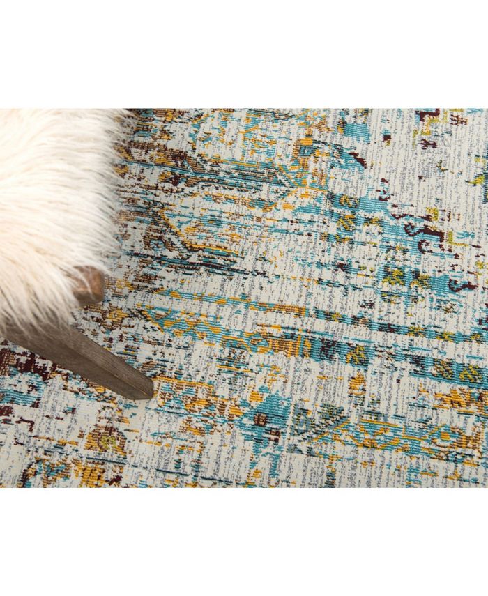 Bayshore Home Kenna Ken2 Light Blue 5' 5" x 5' 5" Round Area Rug - Macy's