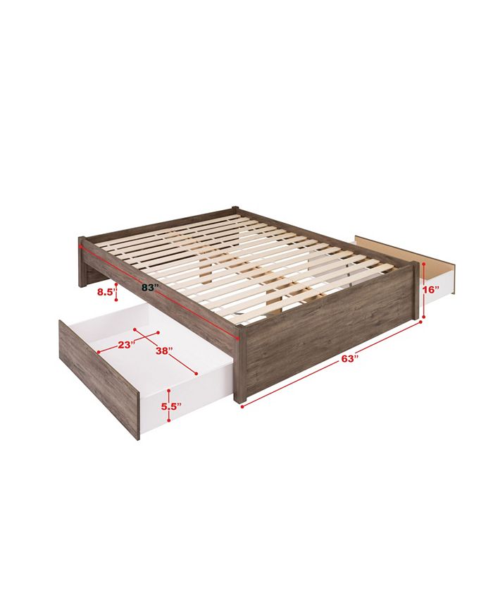 Prepac Queen Select 4-Post Platform Bed with 2 Drawers - Macy's