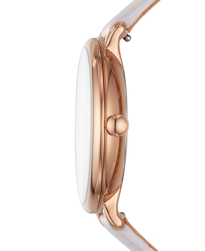 Fossil Women's Jacqueline Playful Floral Gray Leather Strap Watch 36mm ...