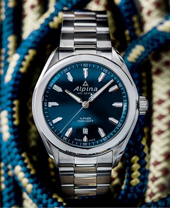 Alpina Men's Swiss Alpiner Stainless Steel Bracelet Watch 42mm - Macy's
