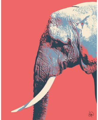 Creative Gallery Graphic Elephant to The Right on Light Red Portrait ...