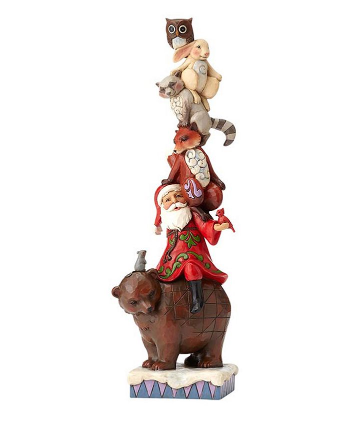 Jim Shore Stacked Santa with Woodland Animals - Macy's