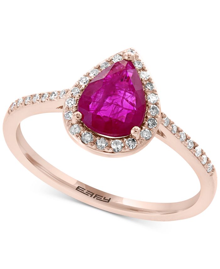 EFFY Collection EFFY® Certified Ruby (9/10 ct. t.w.) & Diamond (1/6 ct ...