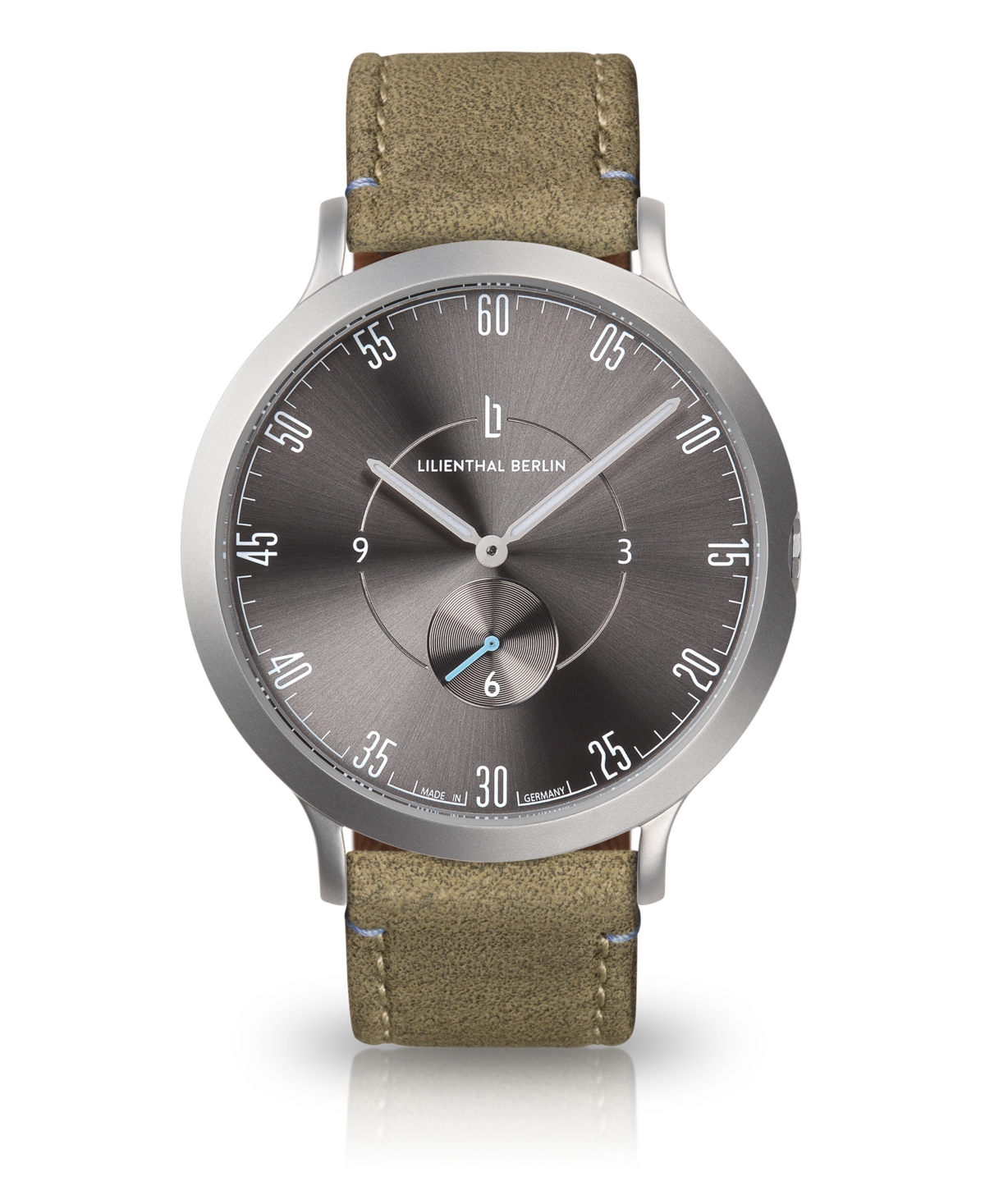 Click here for Lilienthal Berlin L1 Gray Leather Watch 42mm - Oli... prices