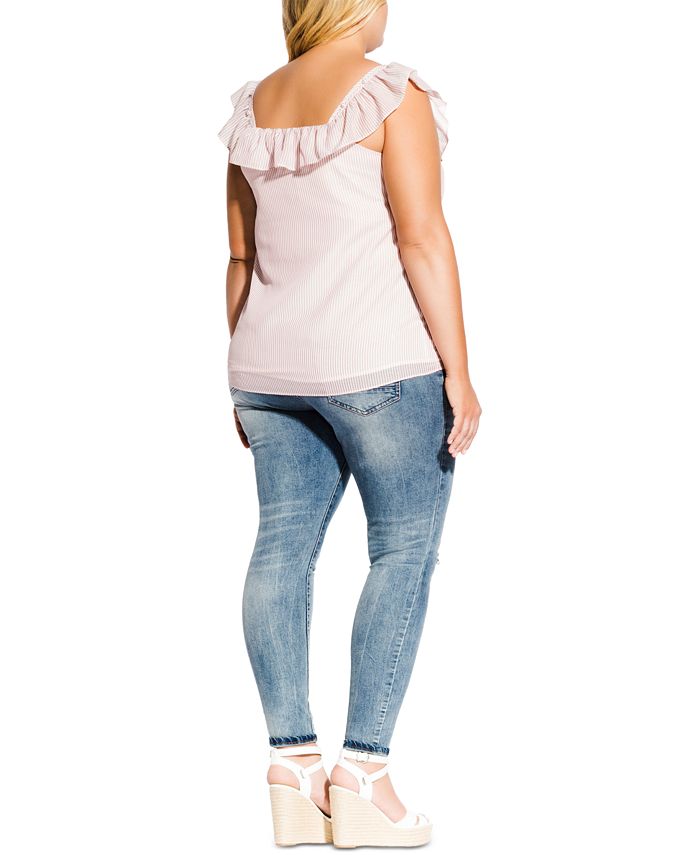 City Chic Trendy Plus Size Ruffled Top - Macy's