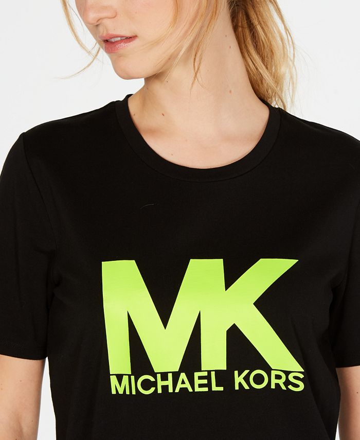 Michael Kors Logo-Print Neon Cotton T-Shirt, Regular & Petite - Macy's