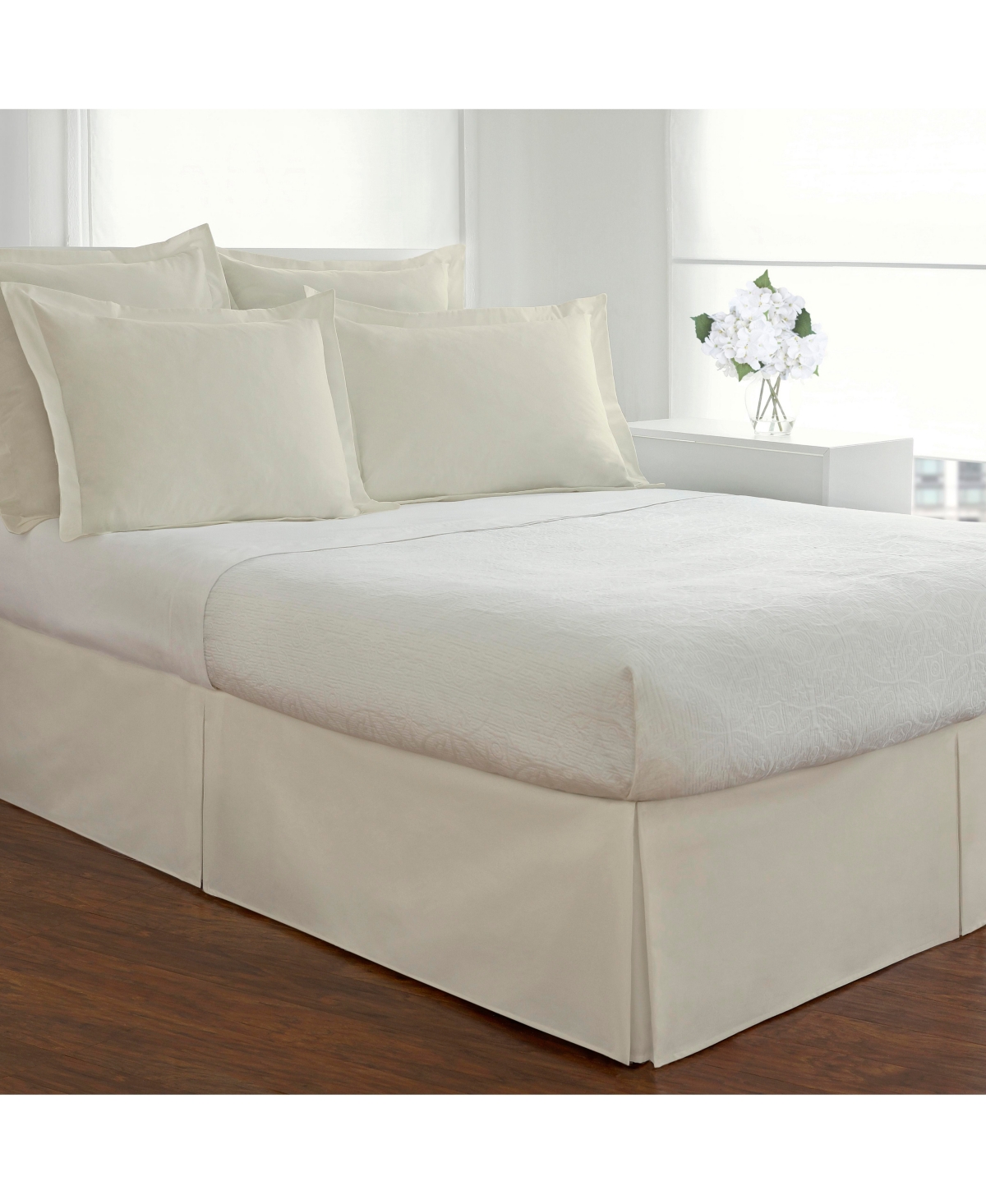 Click here for Fresh Ideas Poplin Tailored Bedskirt  King - Ivory prices