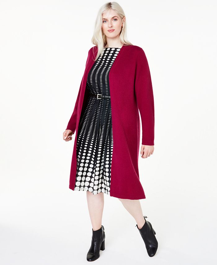 Charter Club Plus Size Cashmere Maxi Duster Cardigan, Created for Macy ...