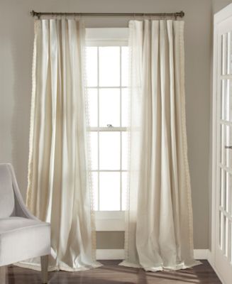 Rosalie 54" x 95" Lace Trim Curtain Set - Macy's