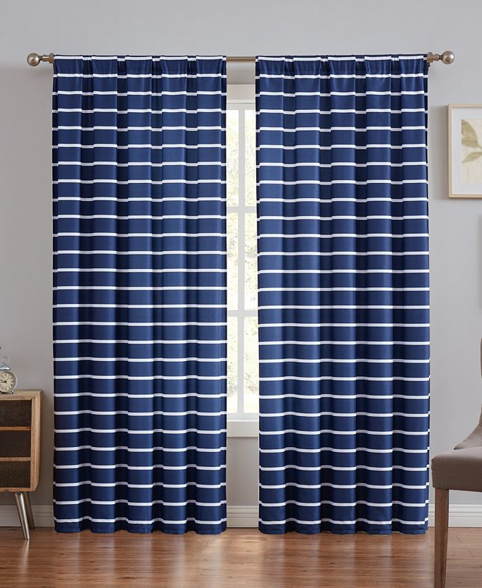 Truly Soft Maddow Stripe Window Curtain, 50"x84" - Macy's