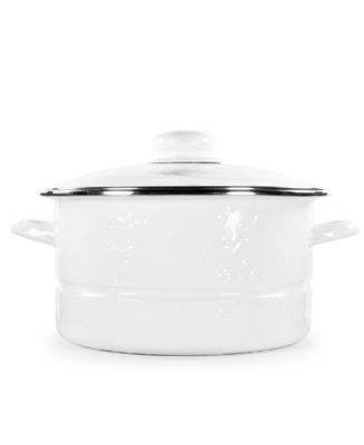 Golden Rabbit Solid White Enamelware Collection 6 Quart Stock Pot - Macy's