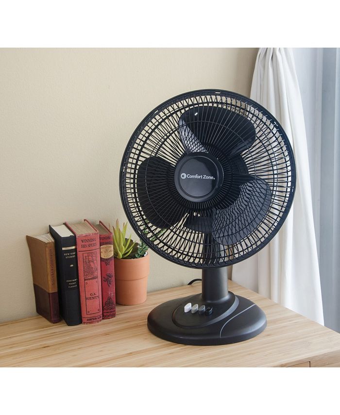 Comfort Zone Cz121Bk 12" Oscillating Table Fan - Macy's