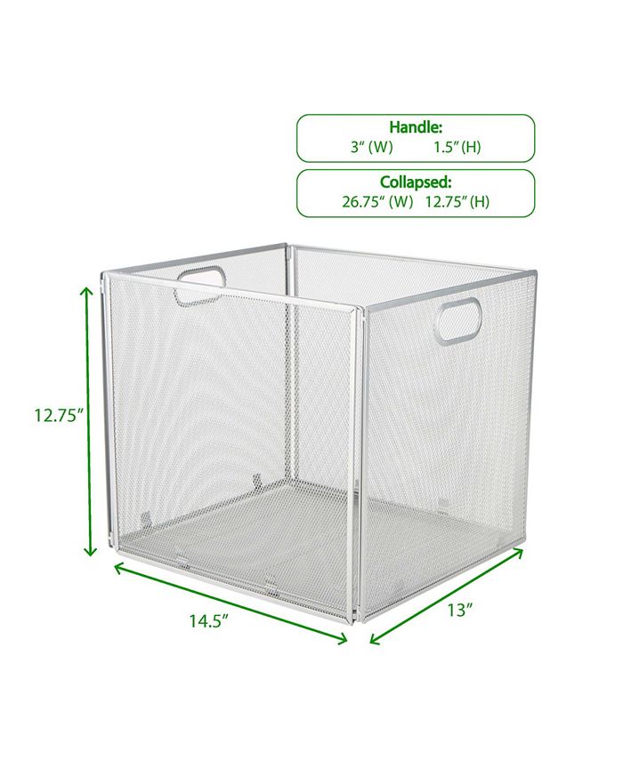 Mind Reader Mesh File Box With Handle, Collapsible Storage Basket - Macy's