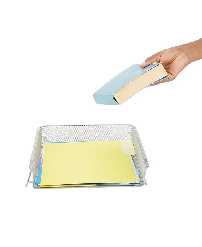 Mind Reader 2 Piece Front Load Storage Tray, Desktop File Organizer ...