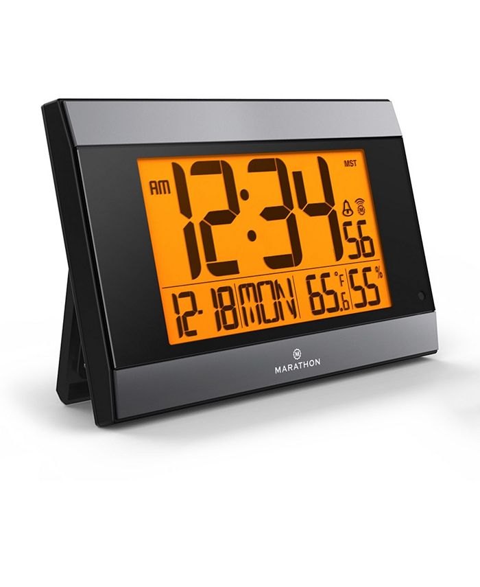 Marathon Atomic Wall Clock with Auto Back Light Feature, Calendar ...
