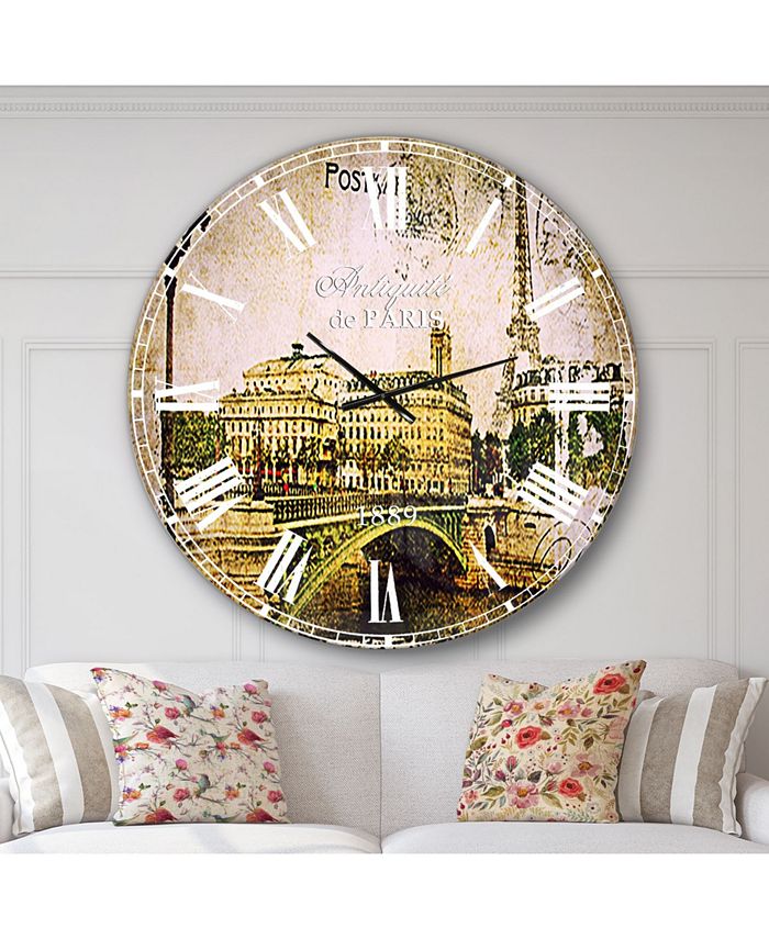 Designart Abstract Cityscape Oversized Round Metal Wall Clock - 36 x 36 ...