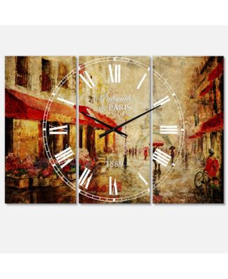 Designart Industrial 3 Panels Metal Wall Clock - Macy's