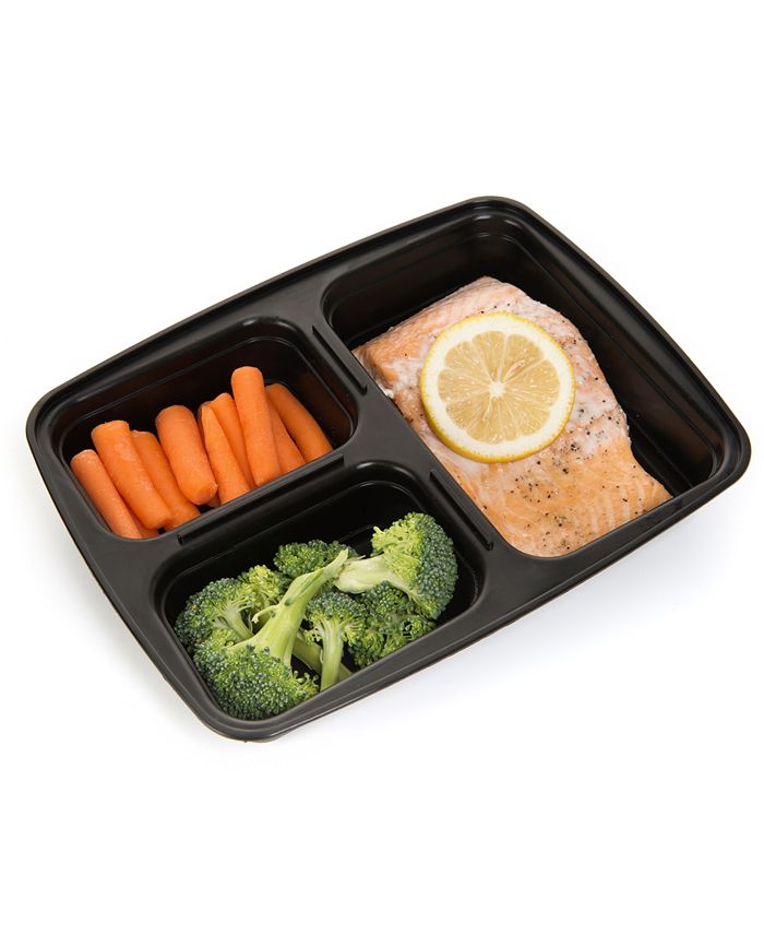 California Home Goods Meal Prep Haven 3 Compartment Food Containers ...