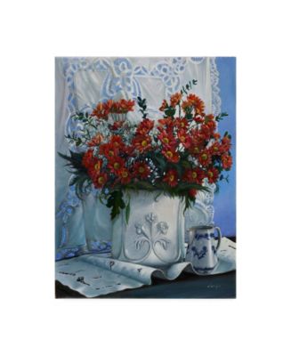 Danka Weitzen Vaso Bianco con Daliette Amaranto Canvas Art - 15.5" x 21 ...