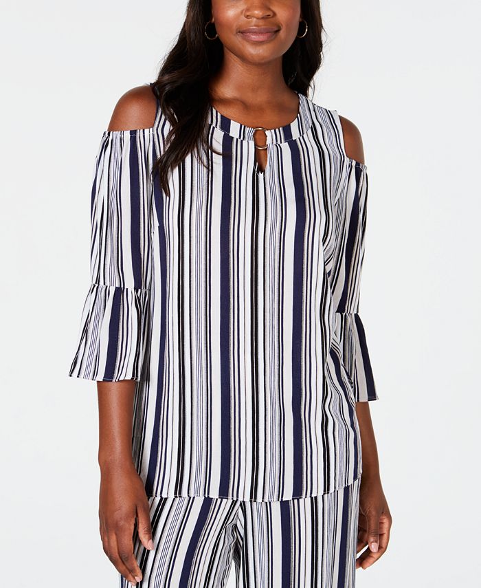 JM Collection Cold-Shoulder Keyhole-Neck Top, Created for Macy's - Macy's