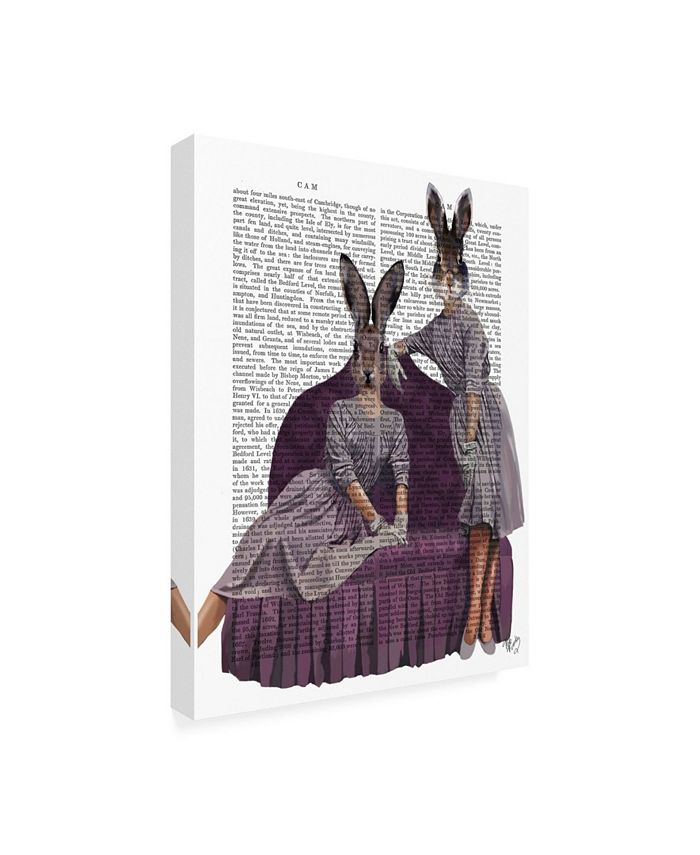 Trademark Global Fab Funky Two Rabbits in Purple Canvas Art - 15.5" x ...