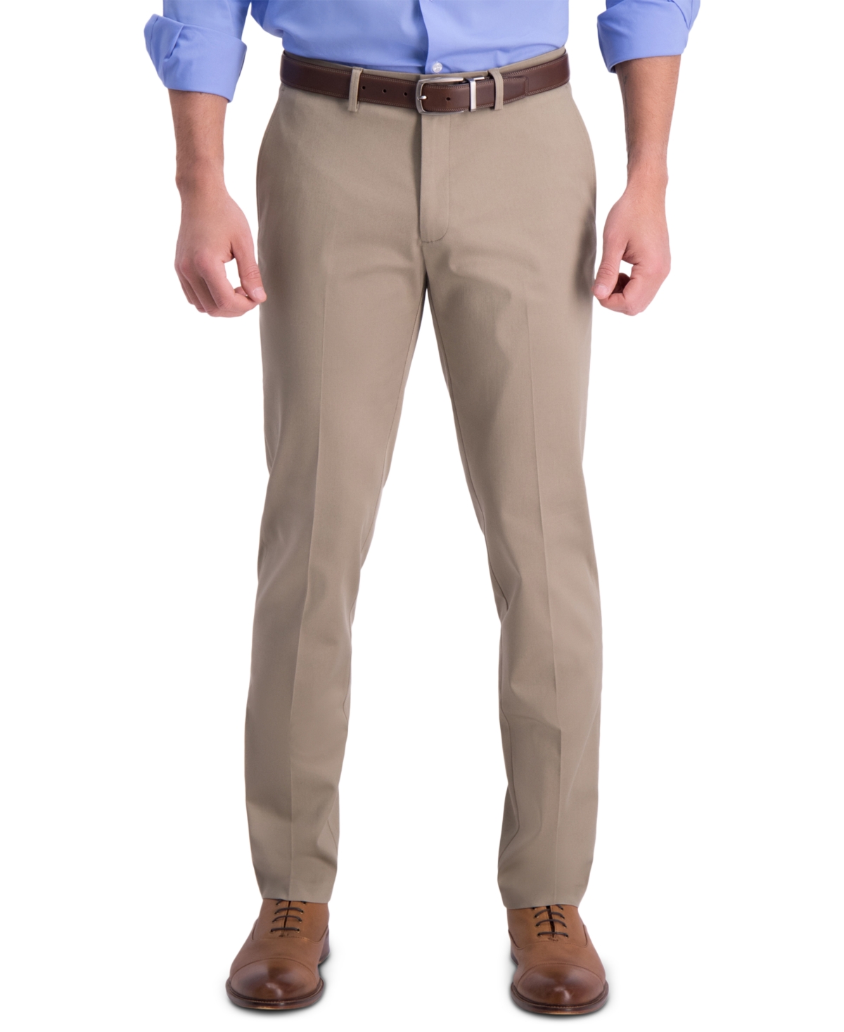 Click here for Haggar Mens Iron Free Premium Khaki Slim-Fit Flat-... prices